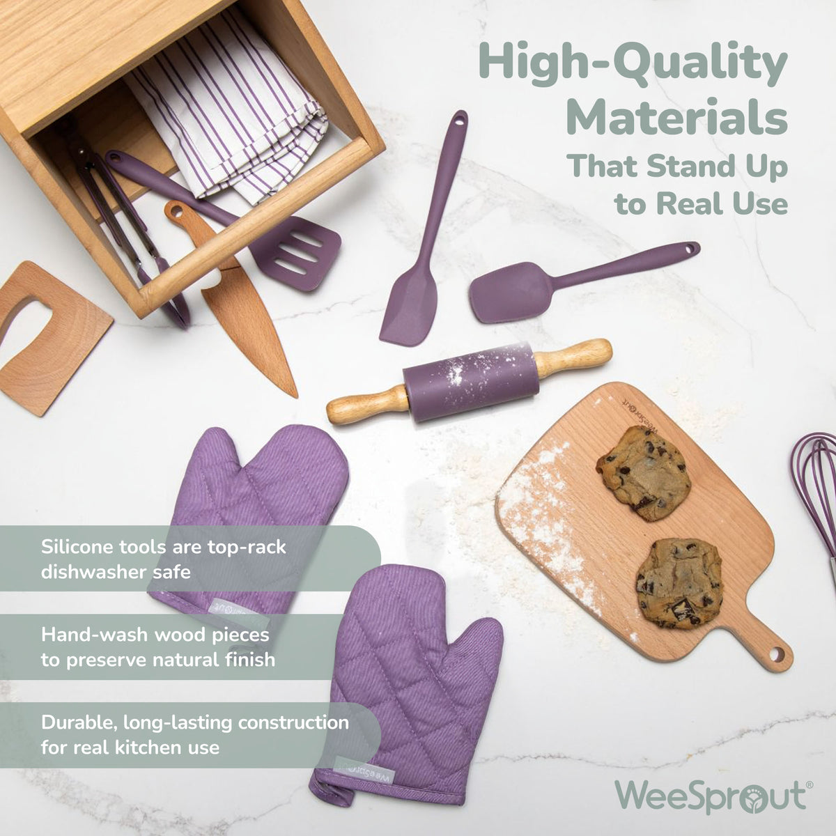 WeeSprout | Little Chef Kids Cooking and Baking Starter Kit | 14 Piece Set