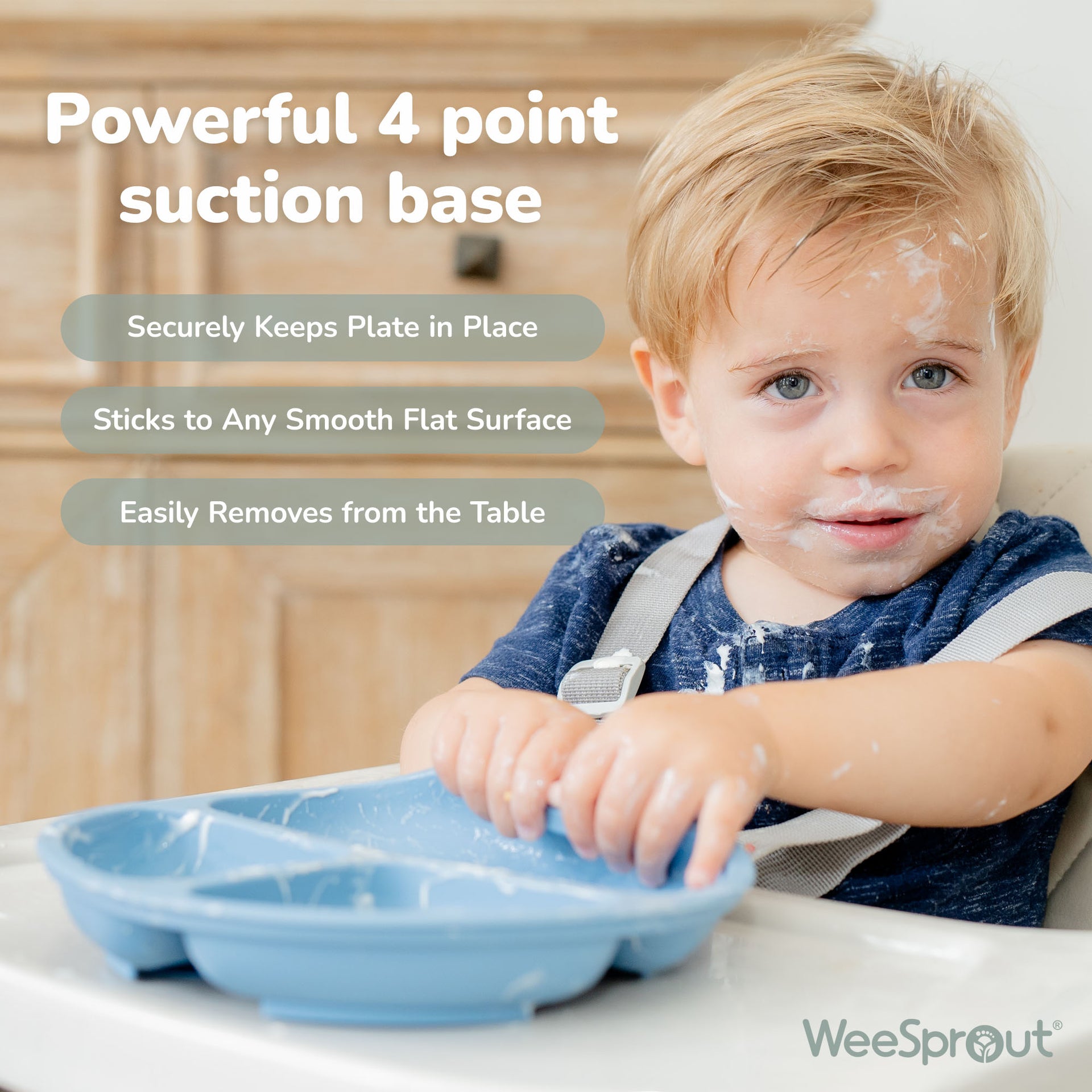 WeeSprout | Silicone Suction Plates with Lids Divided Silicone Plates ...