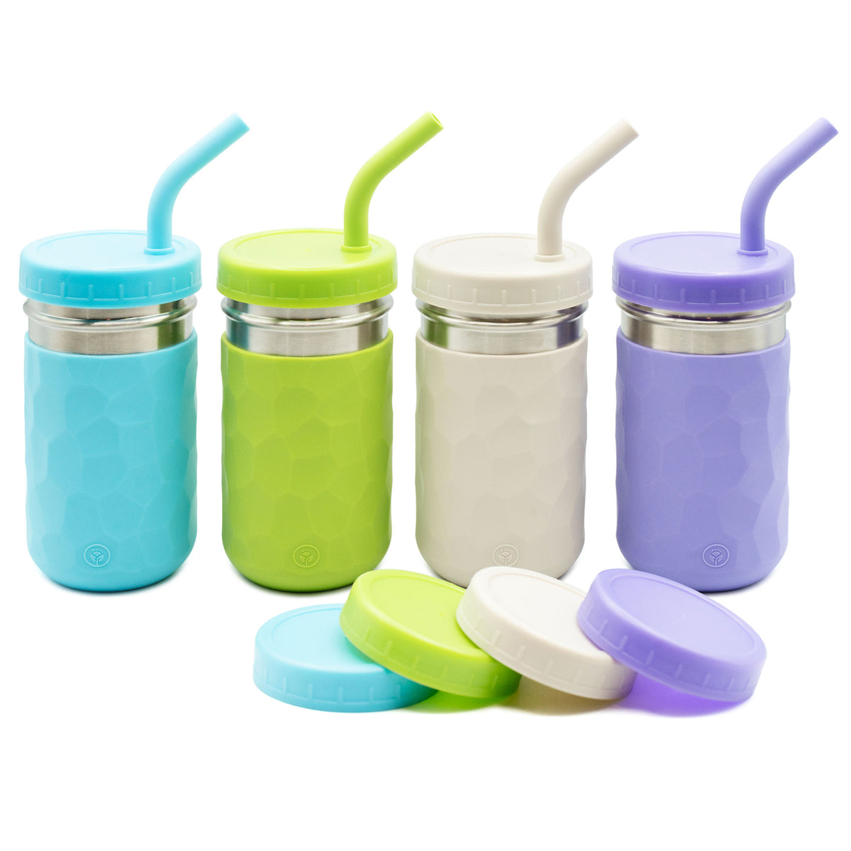 WeeSprout | 3-in-1 Stainless Steel Cups for Kids | Set of 4 | 8 oz or 12 oz