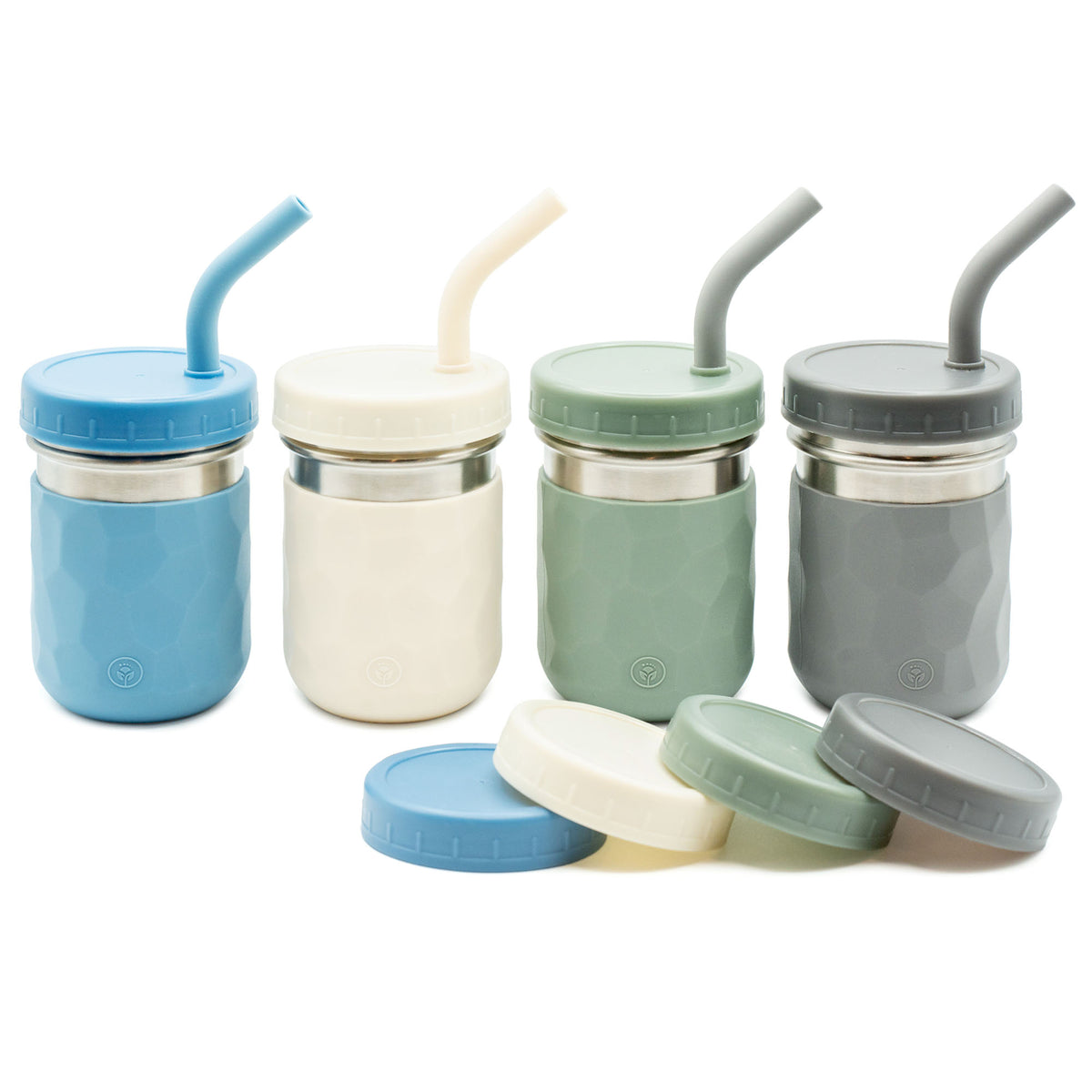 WeeSprout | 3-in-1 Stainless Steel Cups for Kids | Set of 4 | 8 oz or 12 oz