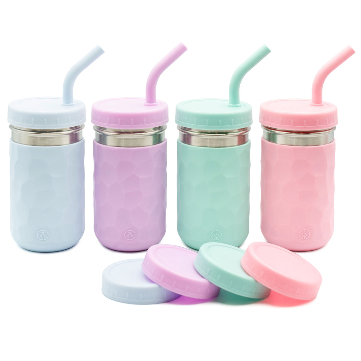 WeeSprout | 3-in-1 Stainless Steel Cups for Kids | Set of 4 | 8 oz or 12 oz
