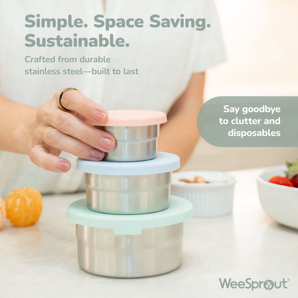 WeeSprout | Stainless Steel Food Storage Containers with Silicone Lids ...